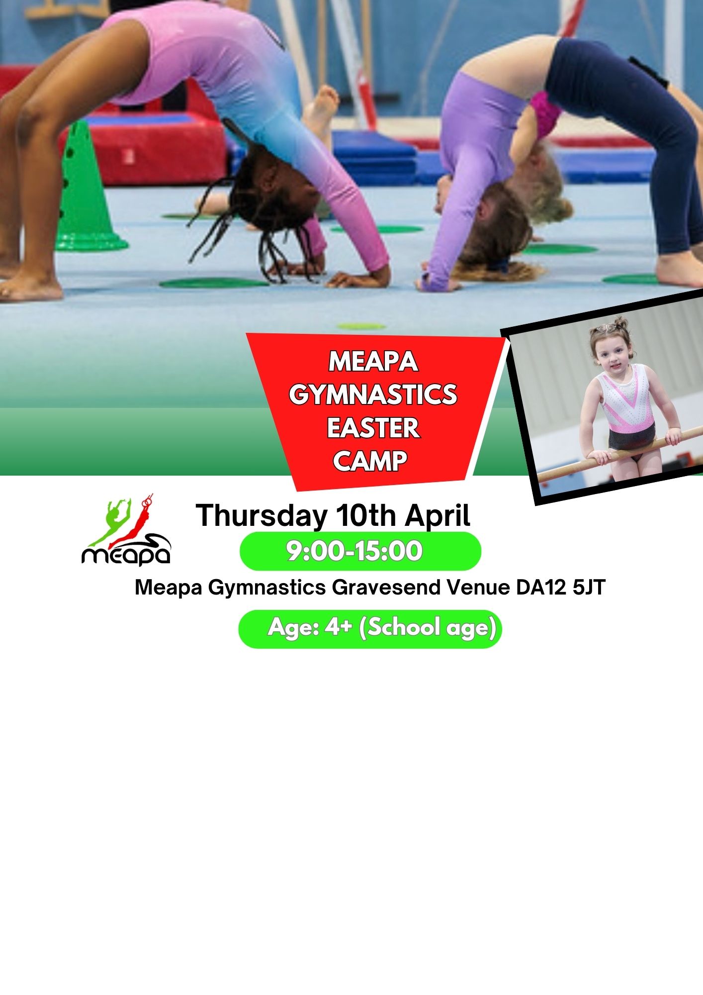 Easter Camp Meapa Gymnastics Thursday 10th April 9.00 - 3.00